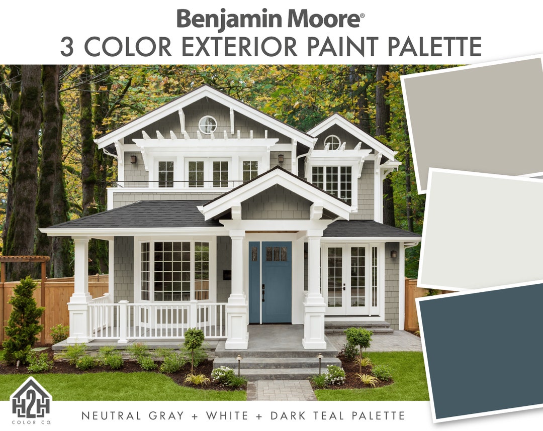 Exterior Paint Color, Benjamin Moore, Paint Colors for House, Gray ...