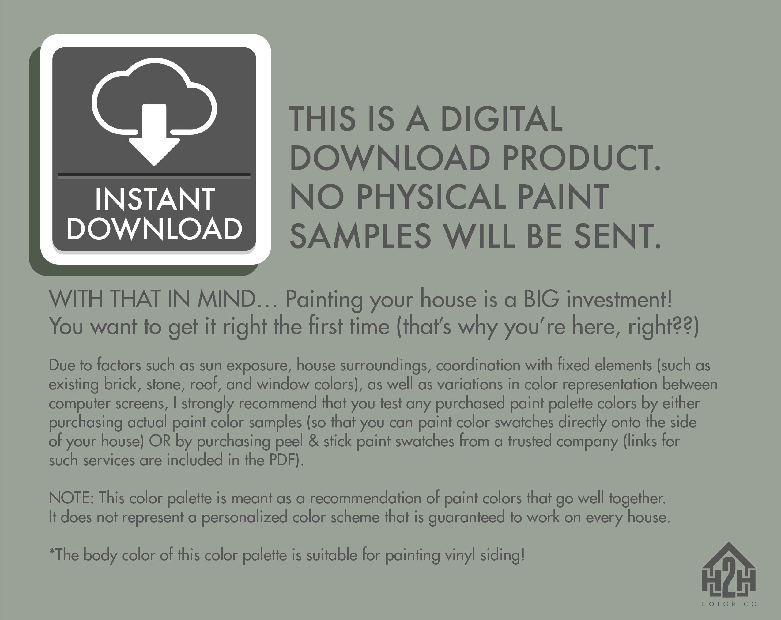 Benjamin Moore Green-gray Exterior Paint Palette (digital Download) - Etsy