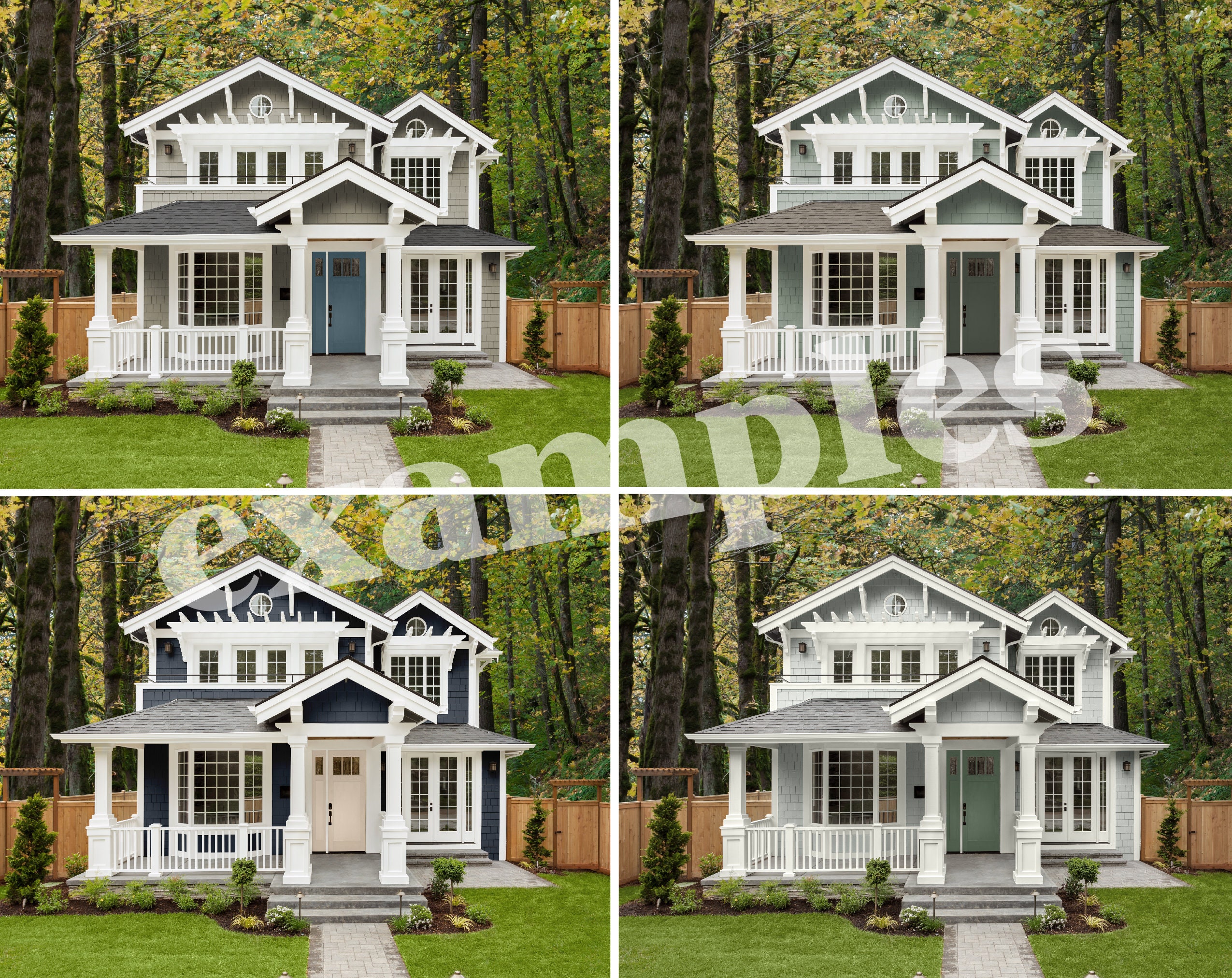 Exterior Home Paint Color Rendering, Exterior House Color Mockup, Color ...