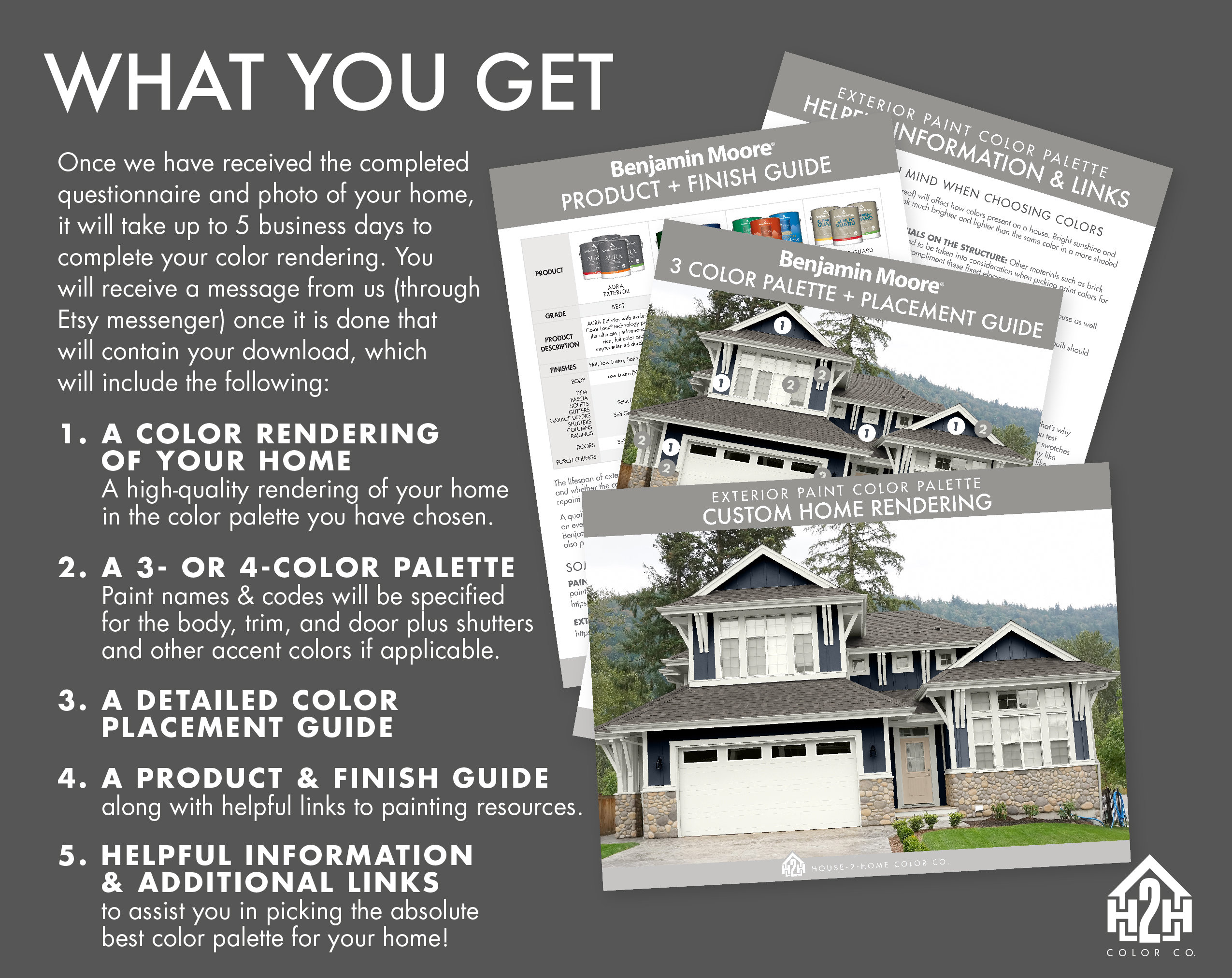 Exterior Home Paint Color Rendering, Exterior House Color Mockup, Color ...