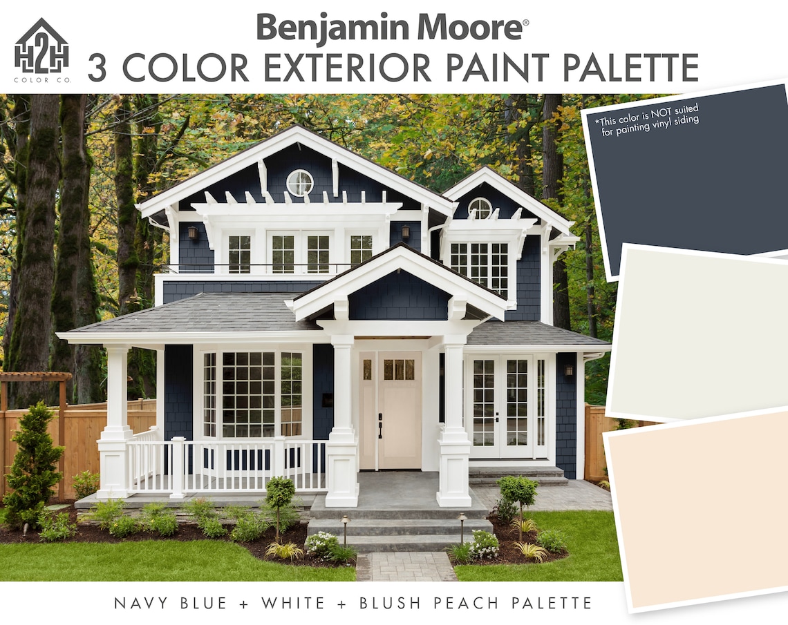 Benjamin Moore Navy Blue Exterior Paint Palette (digital Download) - Etsy
