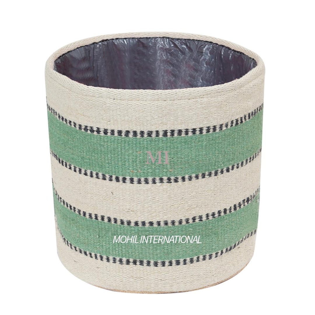 Handmade Wool Jute Pot Planter, Colorful 10x10 Ft Modern Farmhouse ...