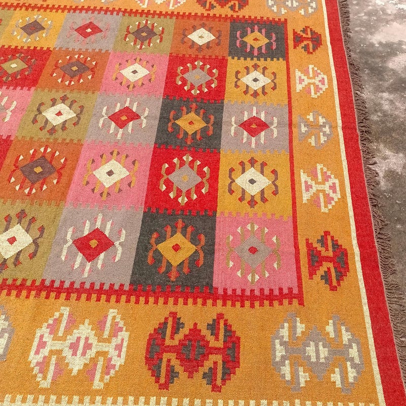 Large Dhurrie Rug - Etsy