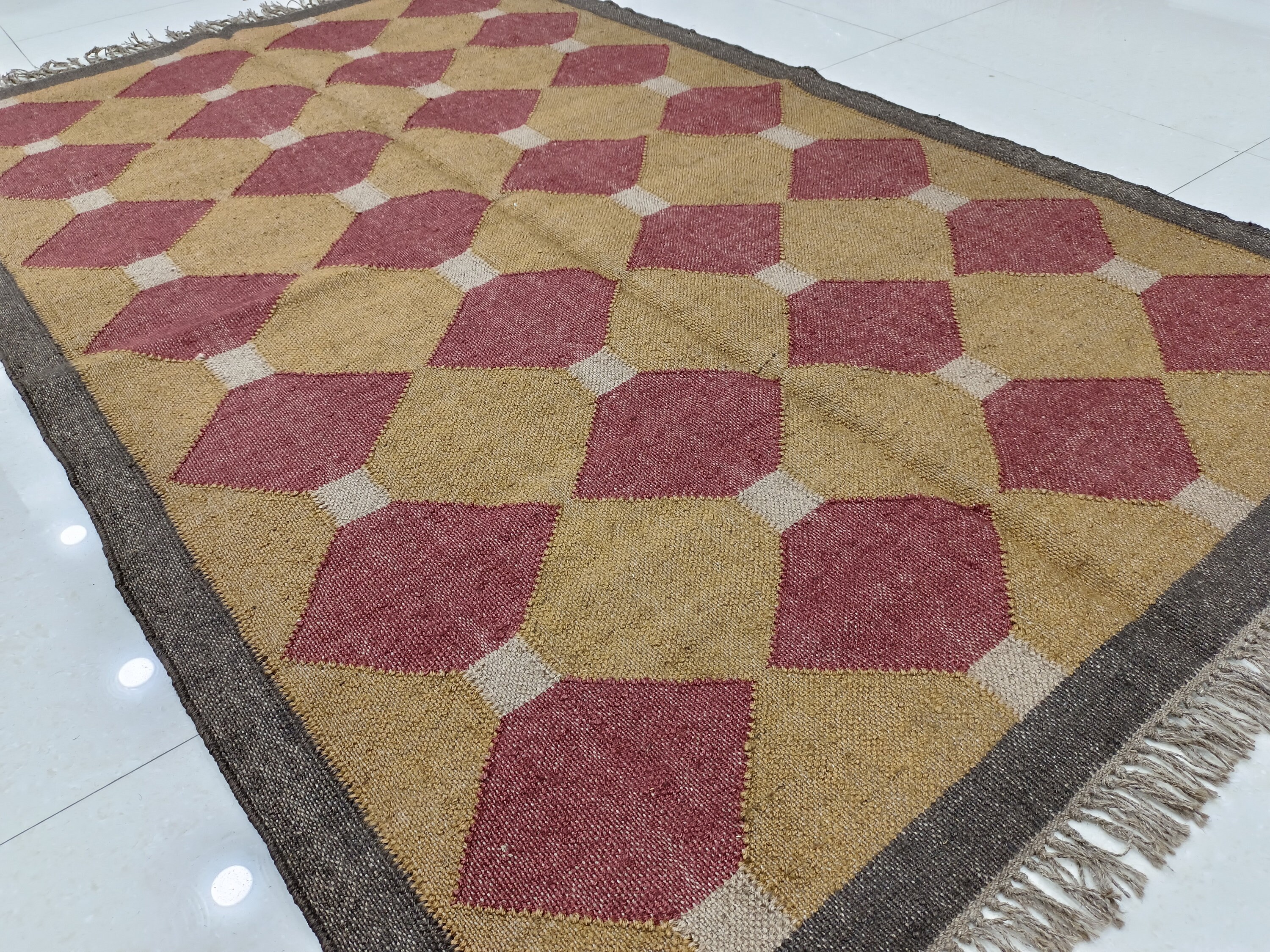 Kilim Rug, Handwoven, Wool and Jute Rug Handmade, Kilim Dhurrie Rug ...