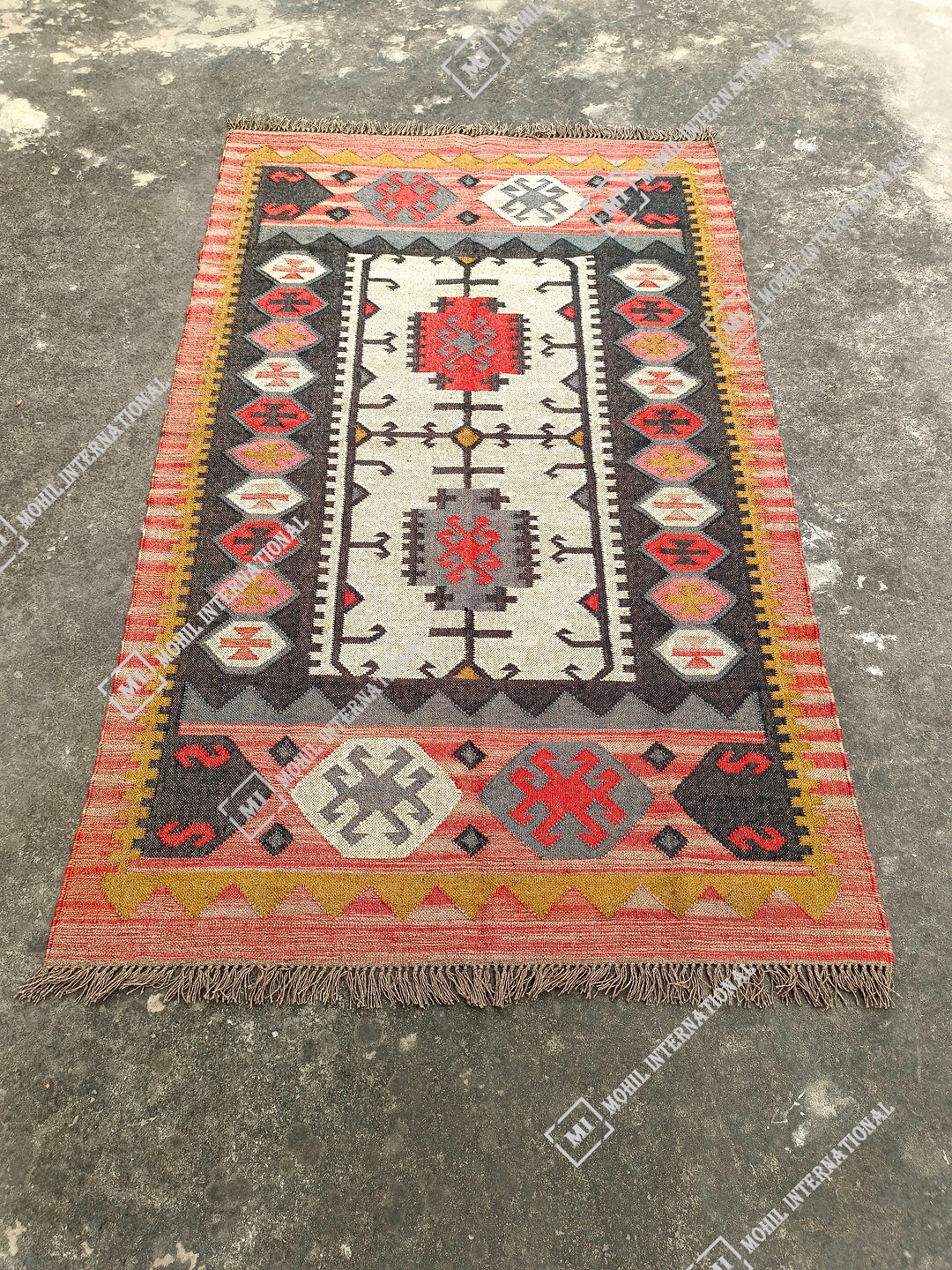 8x10 Ft Large Kilim Rug, Handwoven, Wool and Jute Rug Handmade, Kilim ...