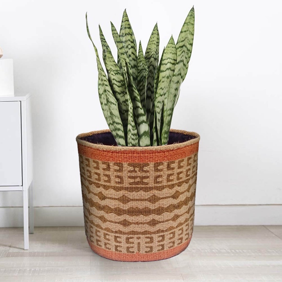Jute Flower Pot, Storage Basket, Planter, Personalized Plant Pot ...