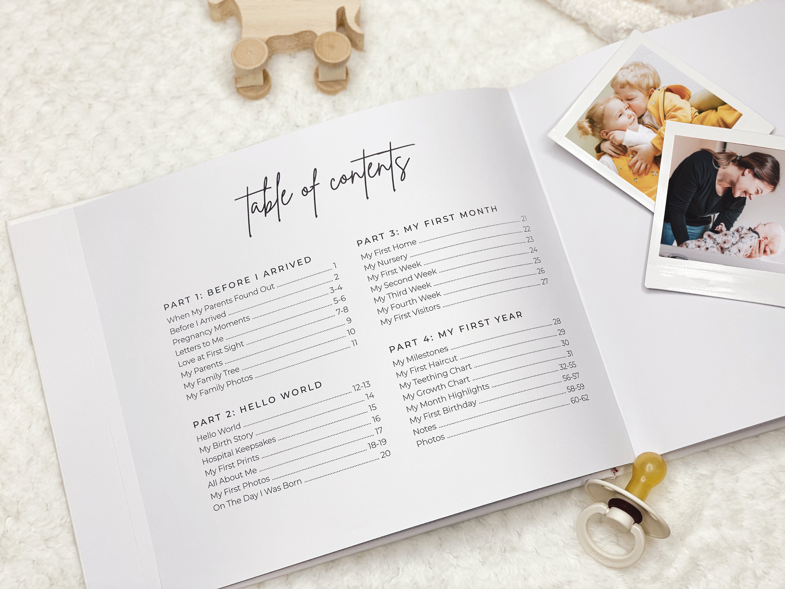 1st Year Baby Memory Book [light Grey] Hardcover Photo Book, Journal ...