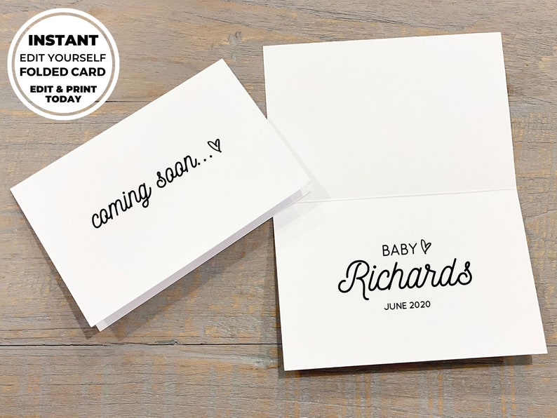 Editable Edit Yourself Baby Coming Soon on the Way Tell - Etsy