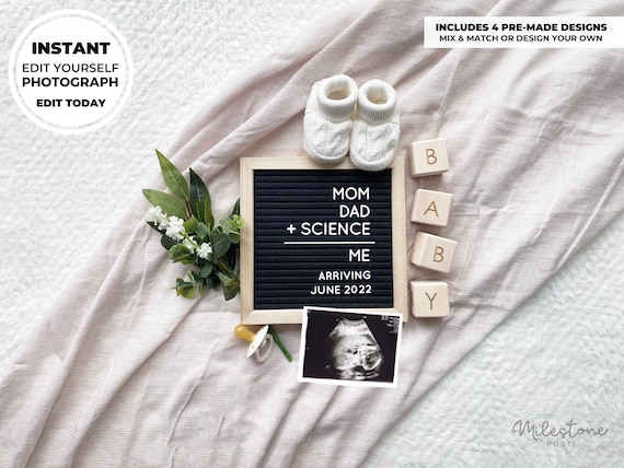 Editable - Edit Yourself IVF Letterboard Pregnancy Announcement ...
