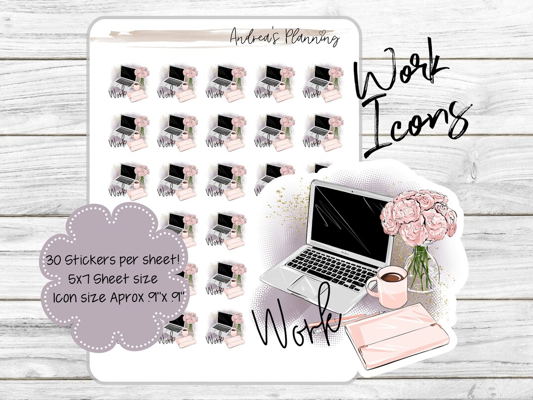 Planner Functional Icon Stickers/ Work / EC - Etsy