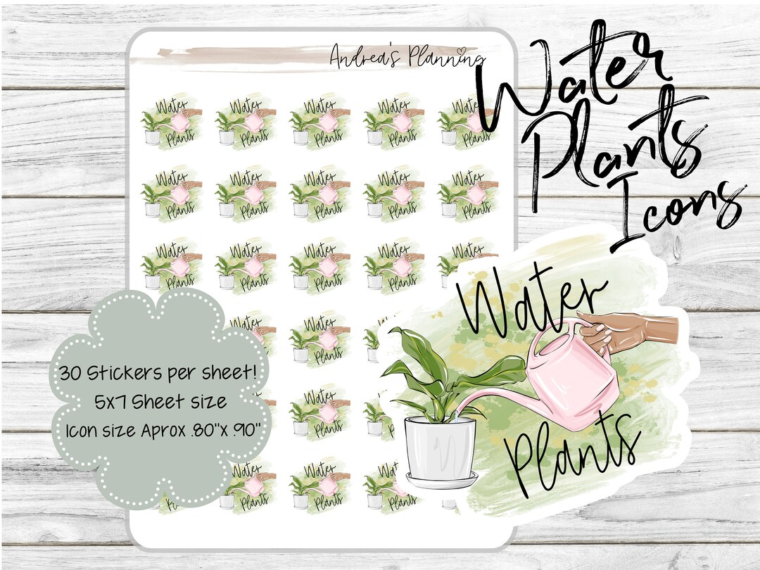 Planner Functional Icon Stickers/ Water Plants / EC - Etsy
