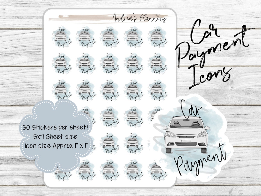 Functional Planner Sticker Icons / Car Payment / BILL / Erin Condren - Etsy