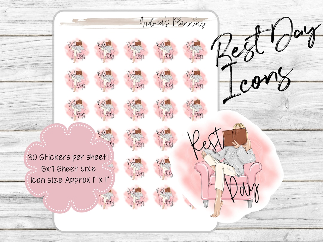 Functional Planner Sticker Icons / Rest Day / Fitness / Erin Condren - Etsy