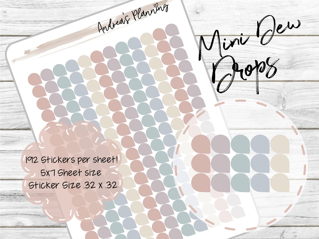 Mini Dew Drops || Functional Planner Stickers || EC - Etsy