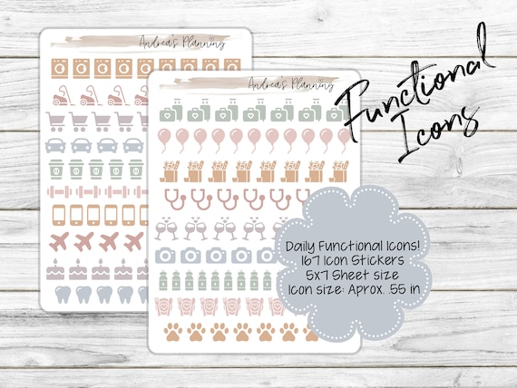 Everyday Functional Icon Planner Stickers - Etsy