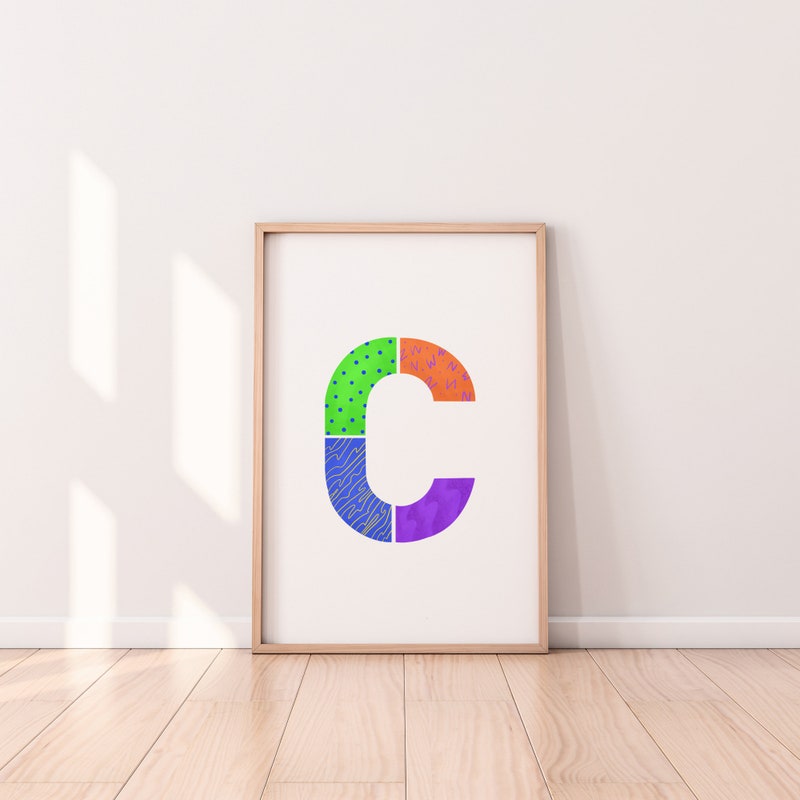 Single Letter Print - Etsy