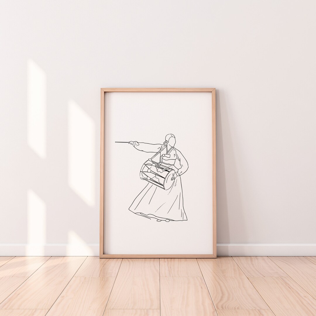 Line Art Print | Wall Art Print | Korea Art Print | Korean Culture ...