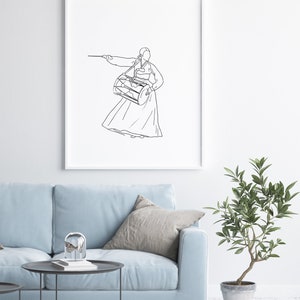 Line Art Print | Wall Art Print | Korea Art Print | Korean Culture ...