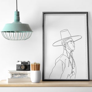 Line Art Print | Wall Art Print | Korea Art Print | Korean Culture ...