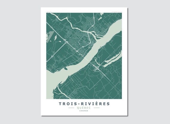 Trois-Rivieres Map Print TROIS-RIVIERES Poster City Map | Etsy