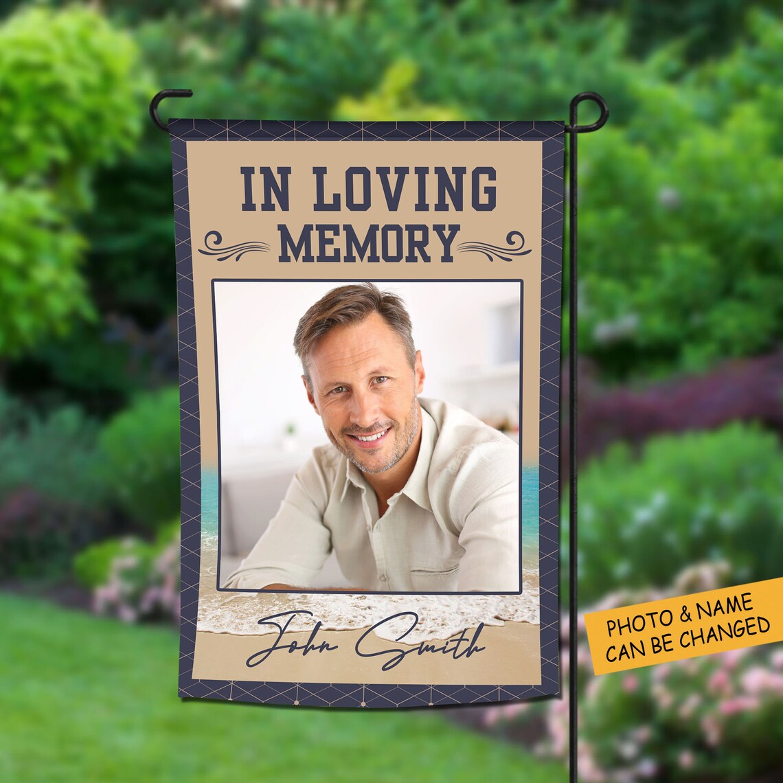 Personalized In Loving Memory Garden Flag Custom Photo Flag | Etsy