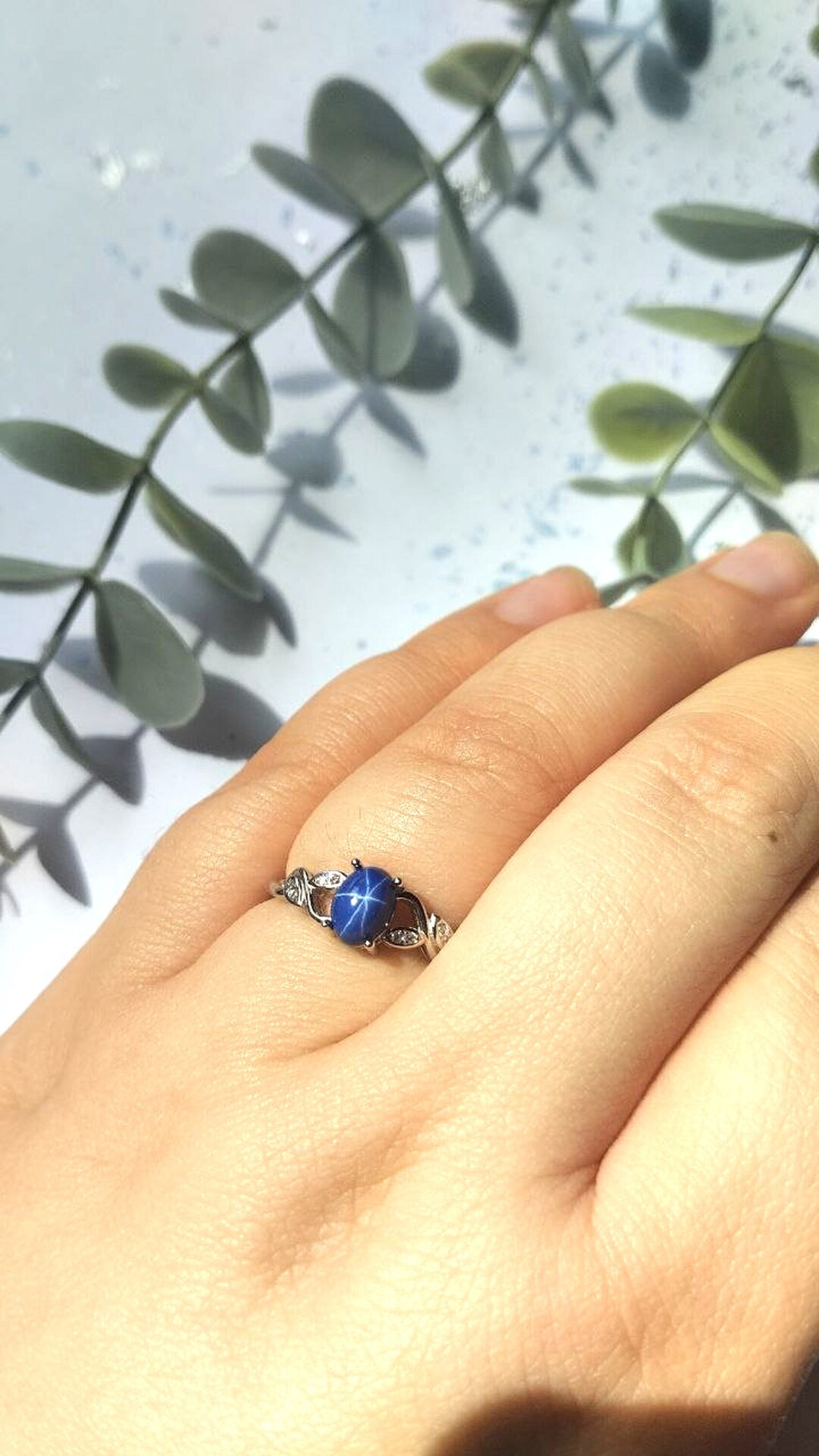 Silver Ring. Star Sapphire Lab Created. ACOTAR. Ring for a Wedding ...