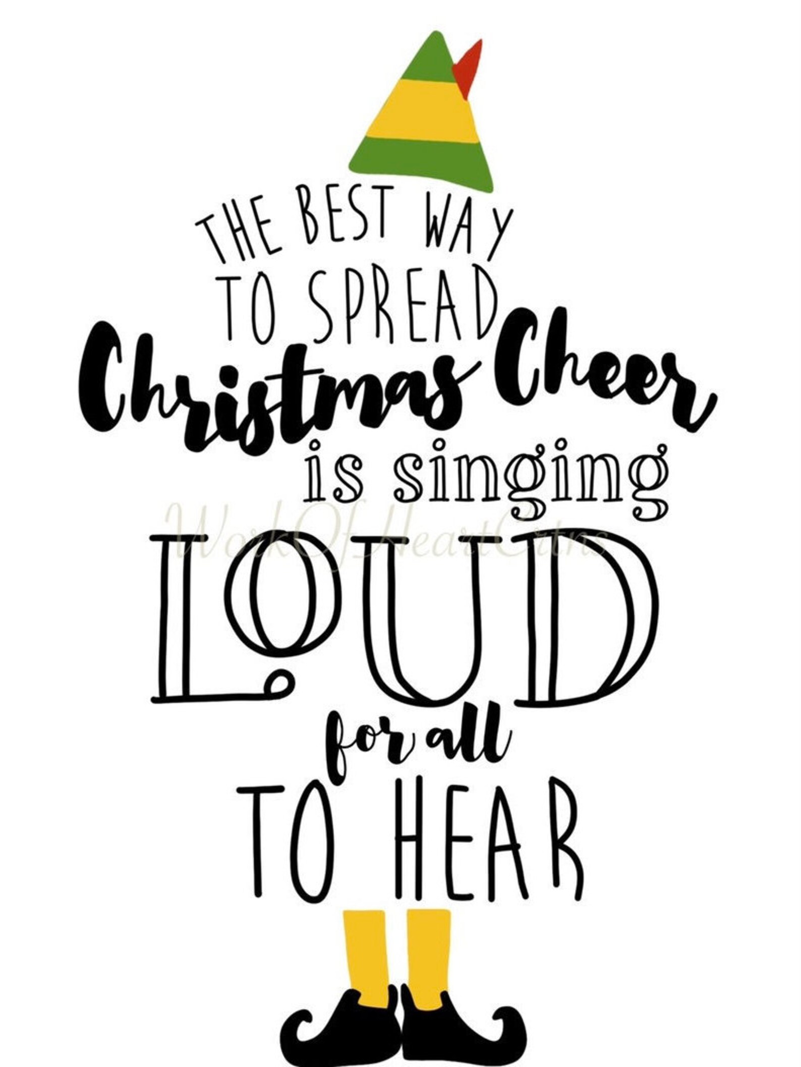 Spreading Christmas Cheer Elf Art - Etsy