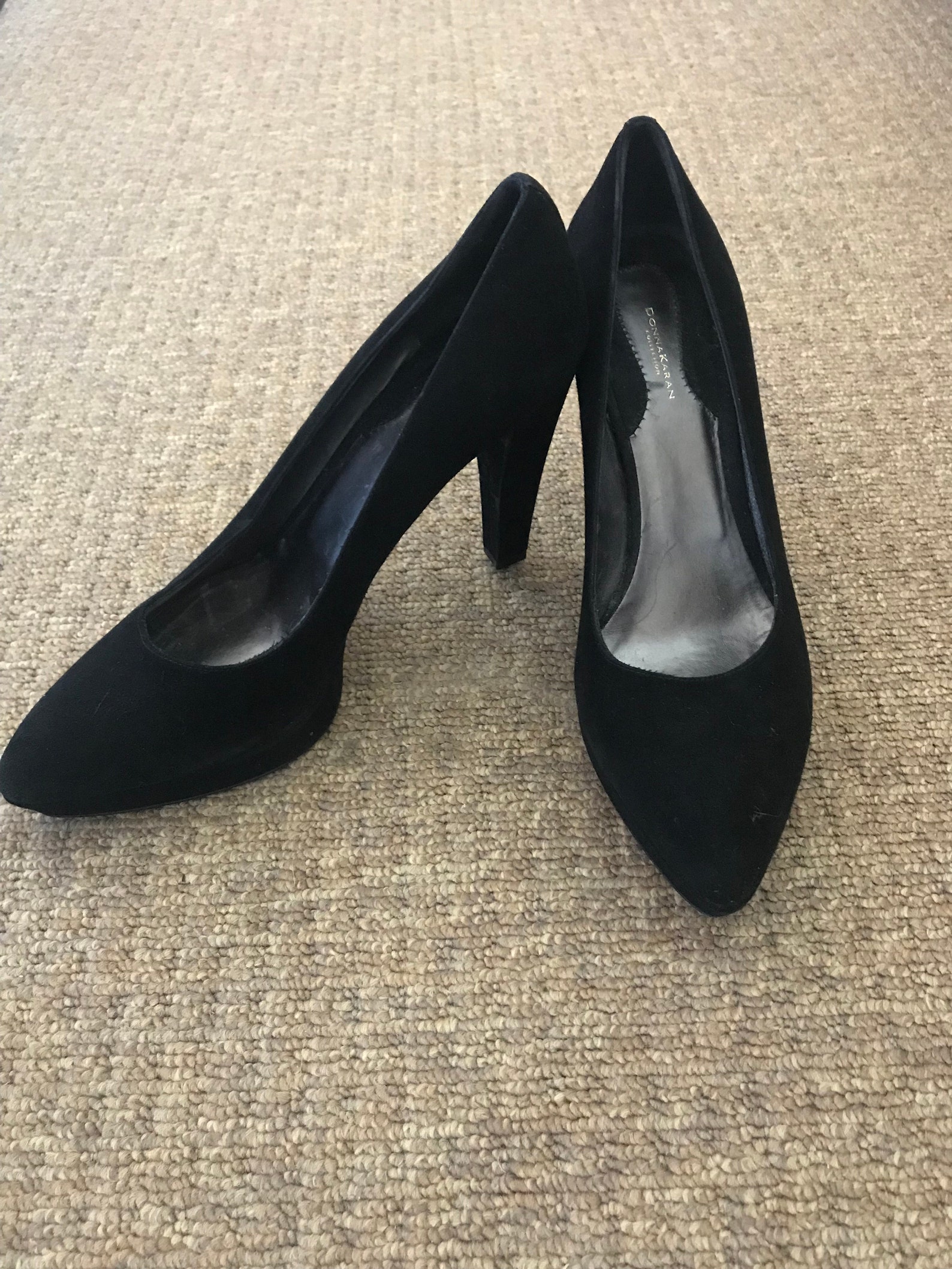 Black Suede Stilettoes by Donna Karen. Perfect Condition Size - Etsy