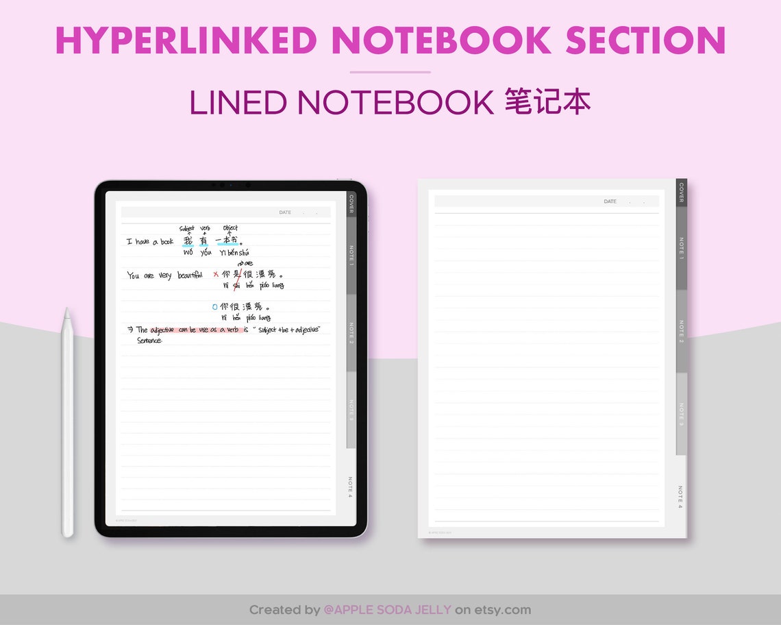 All-in-One Chinese study notebook Words Chinese Character | Etsy