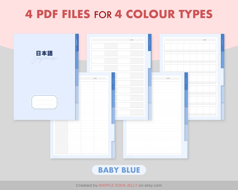 All-in-one Japanese Study Notebook Words Kanji Verb - Etsy Ireland