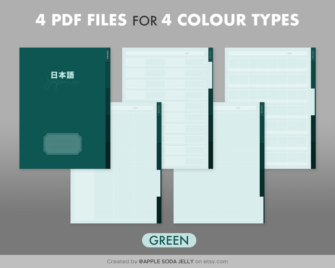 All-in-one Japanese Study Notebook Dark Mode Words Kanji - Etsy Ireland