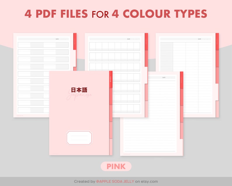 All-in-one Japanese Study Notebook Words Kanji Verb - Etsy Ireland