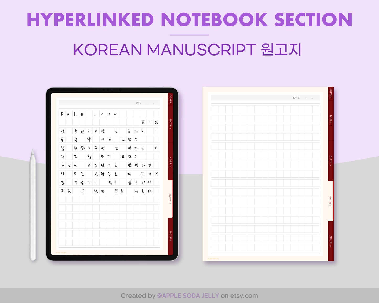 All-in-one Korean Study Notebook Words Hangul Manuscript - Etsy Ireland