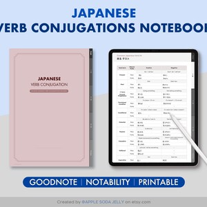 All-in-one Japanese Study Notebook Words Kanji Verb Conjugation Grammar ...