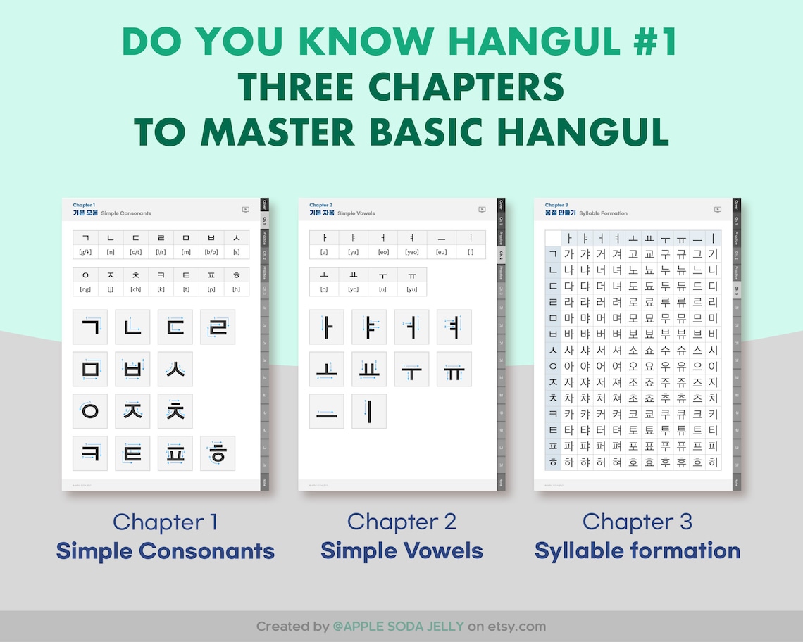 Cuaderno de práctica de Hangul básico coreano / Conoces Hangul Series 1 ...
