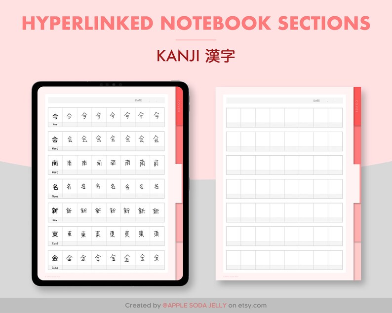 All-in-one Japanese Study Notebook Words Kanji Verb - Etsy Ireland
