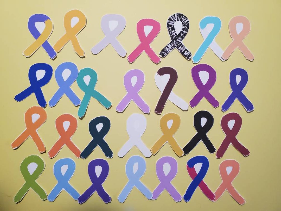 The CANCER AWARENESS RIBBON Sticker Set - Etsy