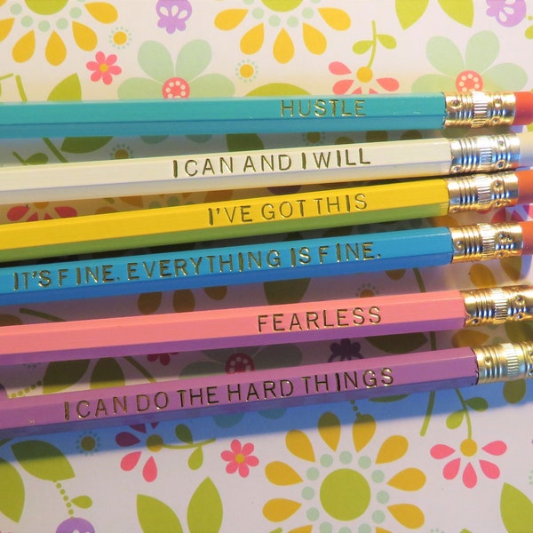 Motivational Pencils - Etsy