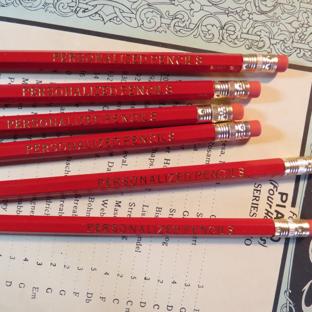 Personalized Custom Red 2HB Hexagon Pencils, Home Office, Student Gift ...