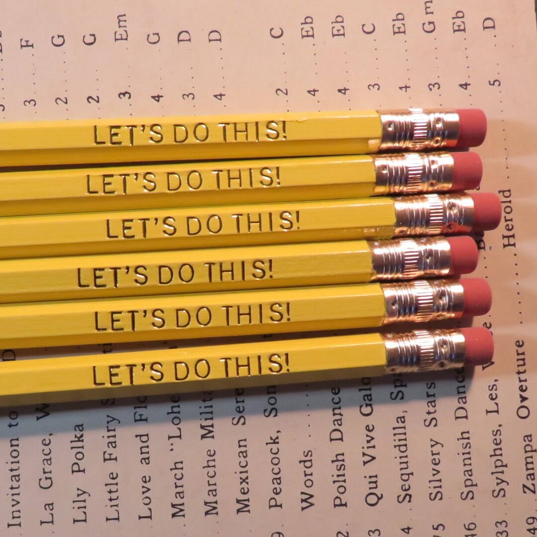 Let's Do This 2HB Pencil Set, Inspirational Pencils - Etsy