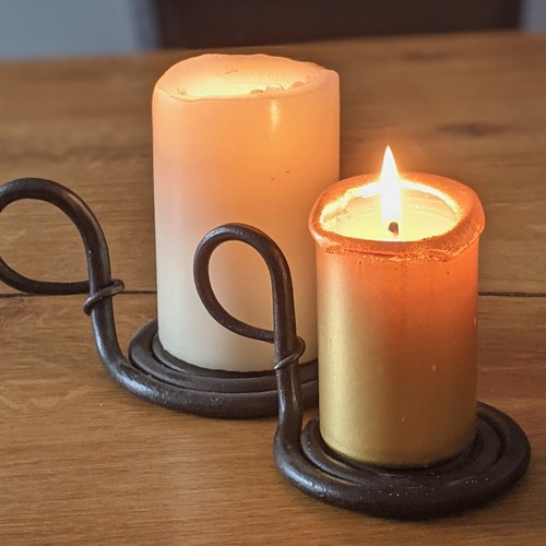 Made to Order Hand Forged Candle Scroll Iron Candlestick - Etsy