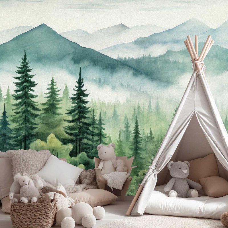 Children's Wallpaper Forest - Etsy