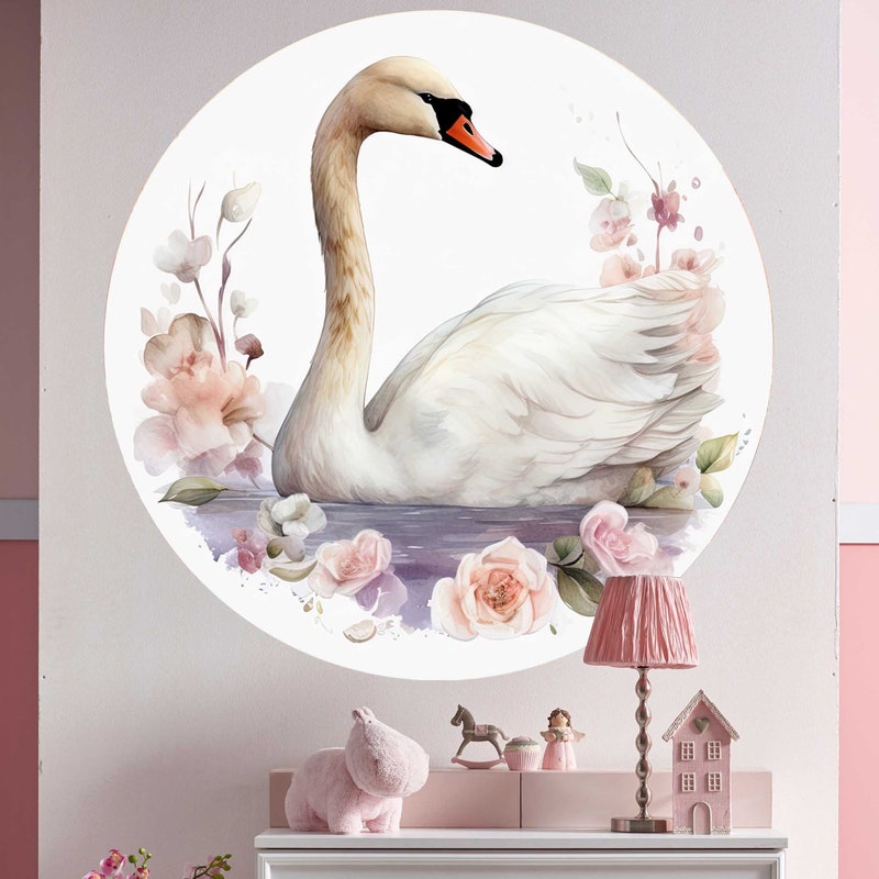 Swan Wall Sticker - Etsy