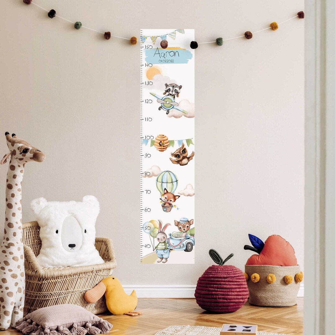 Wall Decal Measuring Bar Customizable Children's Room Forest Animals ...
