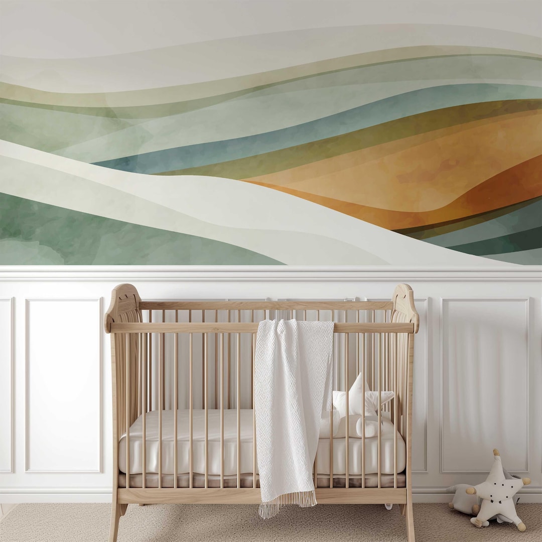 Minimalist Landscape Wallpaper for Children's Rooms - Mural Wall Decal ...