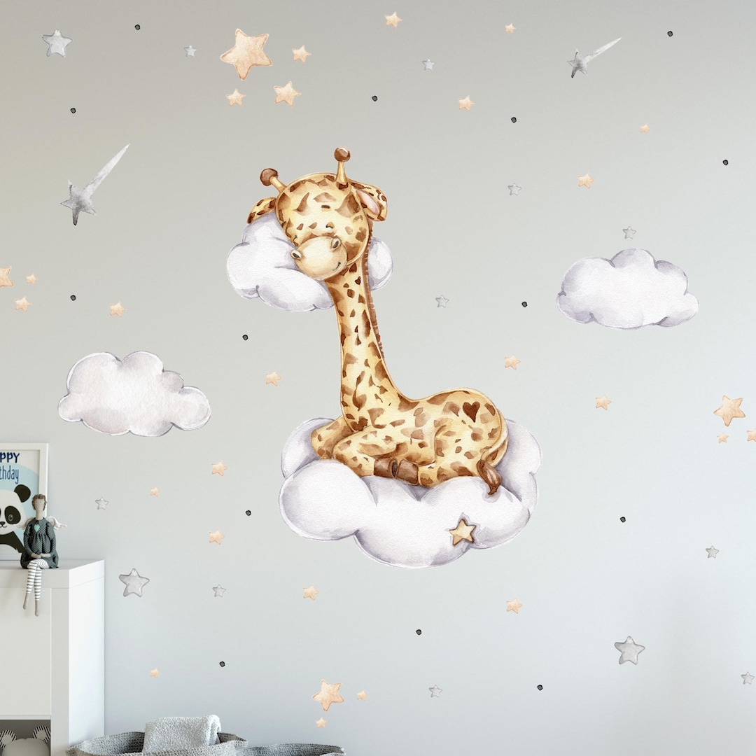 Giraffe on the Cloud V312 Wall Decal Children's Room Wall Stickers ...