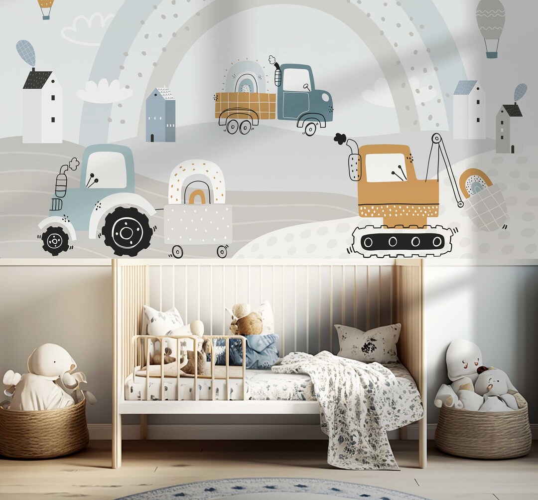 Construction Site Wallpaper for the Children's Room Photo Wallpaper ...