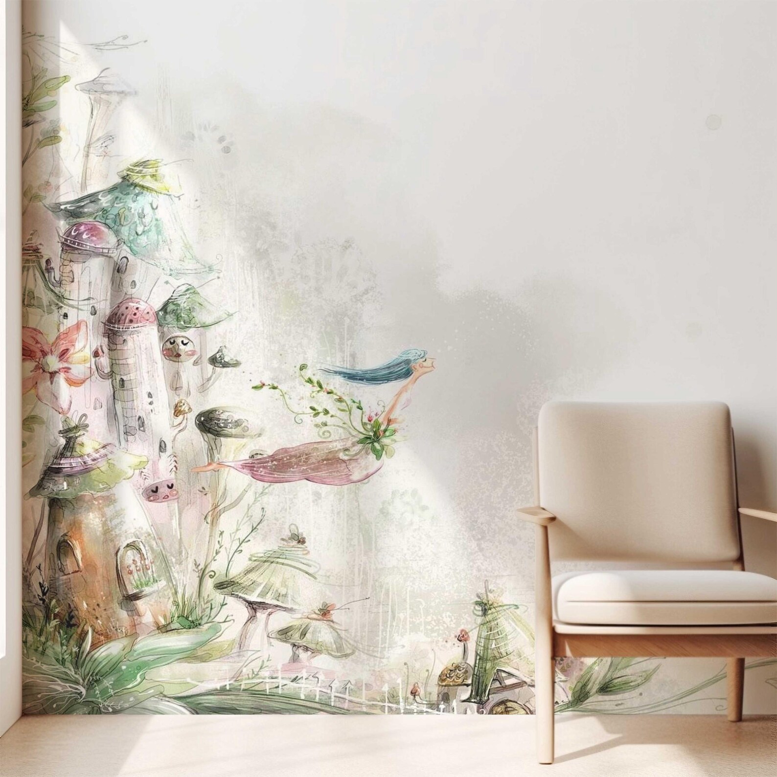Fairy Tale Wallpaper for Children's Rooms - Mural Wall Decal Kids ...