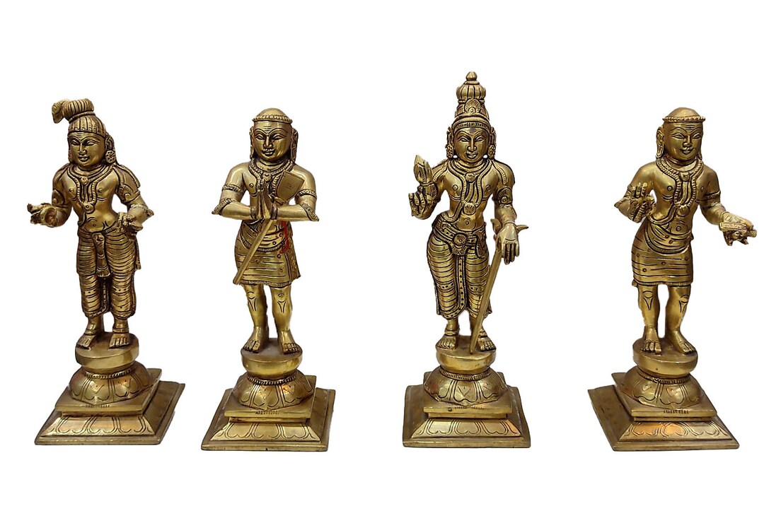 NALVAR SET Brass Idols, Nalvar Set, Traditional Decor, Cultural ...