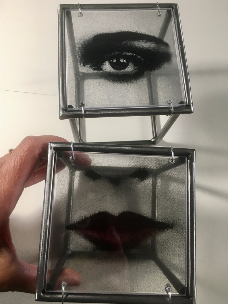 Pop Art Sculpture: Red Lips & Eye Metal Diptych - Etsy Canada